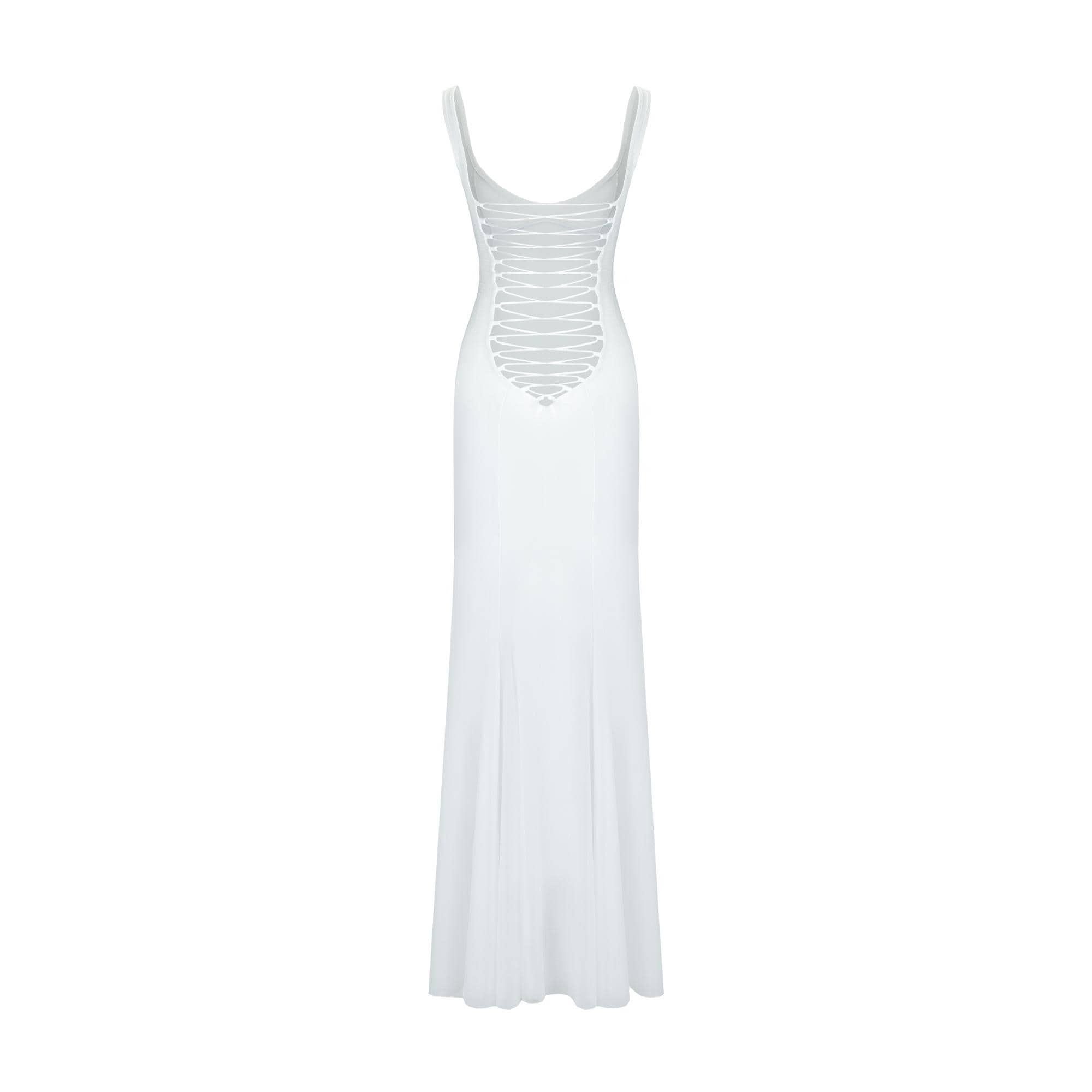 See Through White Sheer Long Dress Transparent Open Back Dress - Etsy