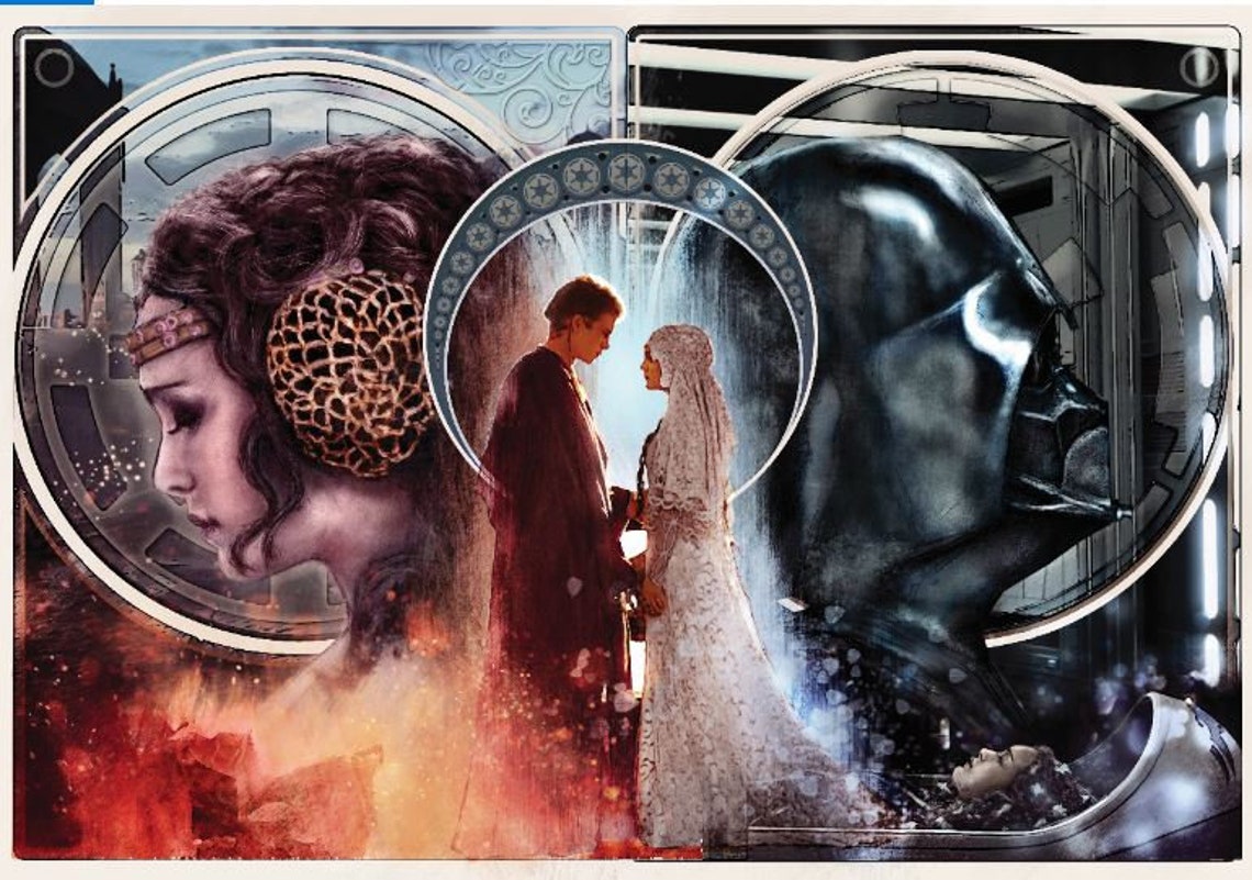 Darth Vader and Padme Star Wars Poster Art Print framed - Etsy Singapore