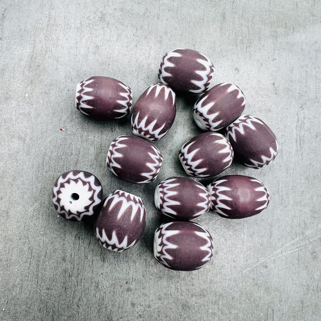 Rare Old Chevron Bead, 4-layer Small Rosetta, Purple Brown Venetian ...