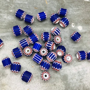2 Small Chevron Beads, 6-layer Glass Chevron Beads, Venetian Chevron ...