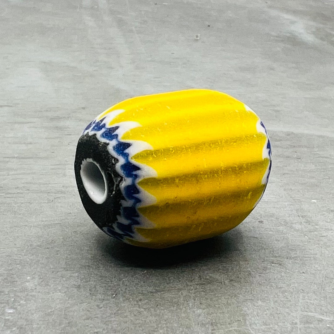 Rare Large Old Chevron Bead, 6-layer Yellow Venetian Chevron ...