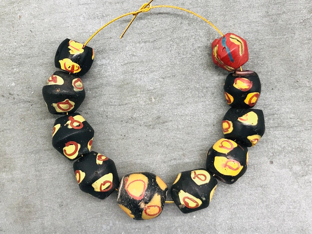 10 Matched Venetian King Beads, Late 1800's, Mixed Old Venetian Fancy ...