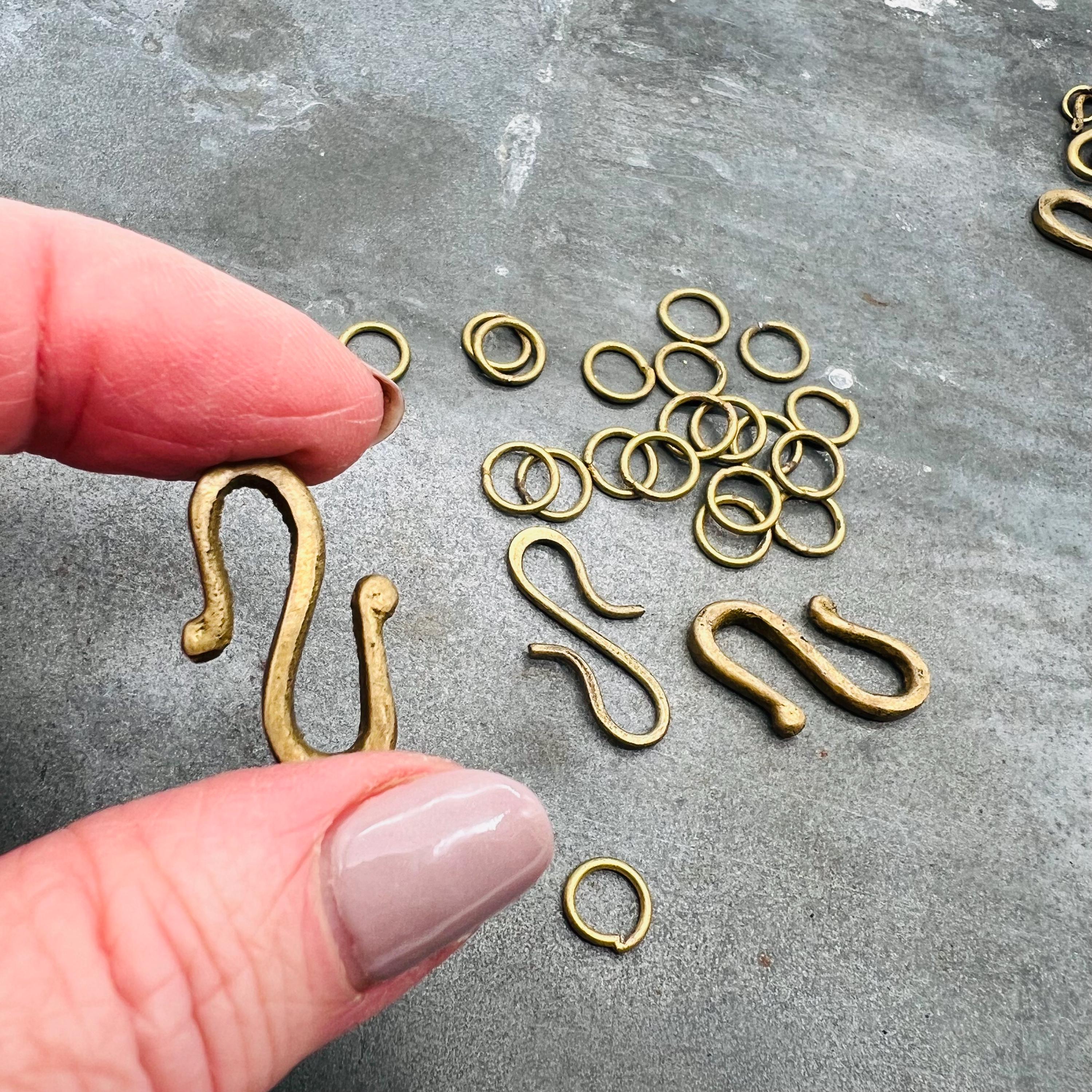 4 Brass S Hook Clasps for Tribal Jewelry, Jewelry Clasps, S Clip ...