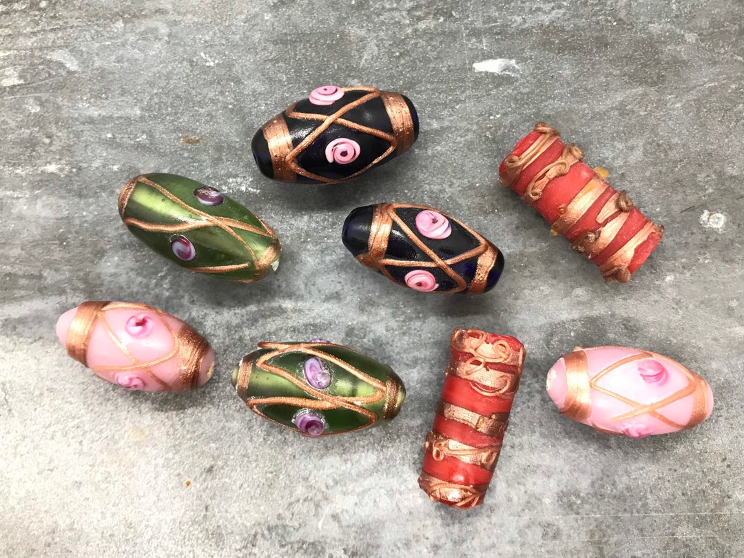 Vintage Indian Wedding Cake Beads From India, Handmade Glass Beads for ...