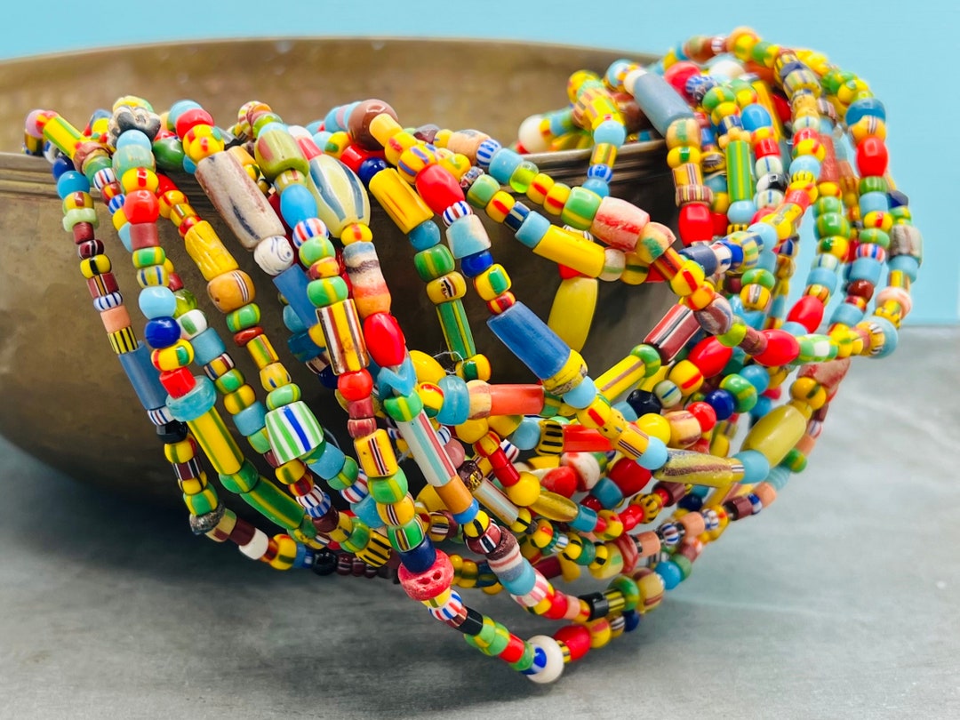 Christmas Beads Strand, Venetian Trade Beads Strand, Small African ...