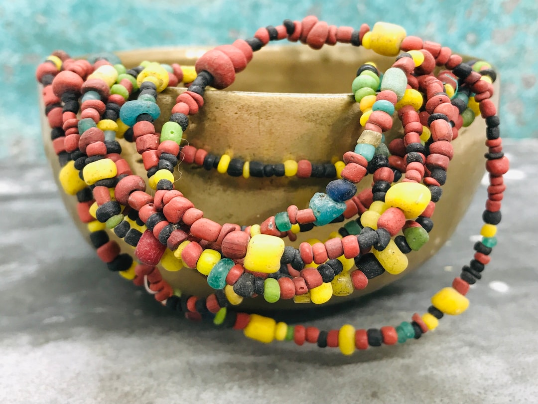 Strand of Old Trade Wind Beads, Old Glass Beads, Indo-pacific Beads ...