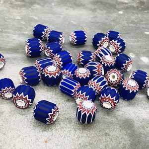 2 Small Chevron Beads, 6-layer Glass Chevron Beads, Venetian Chevron ...