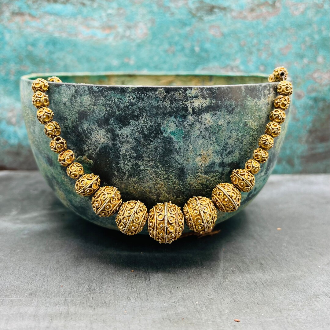 African Gold Jewelry, Beaded African Necklace, African Bead Necklace ...