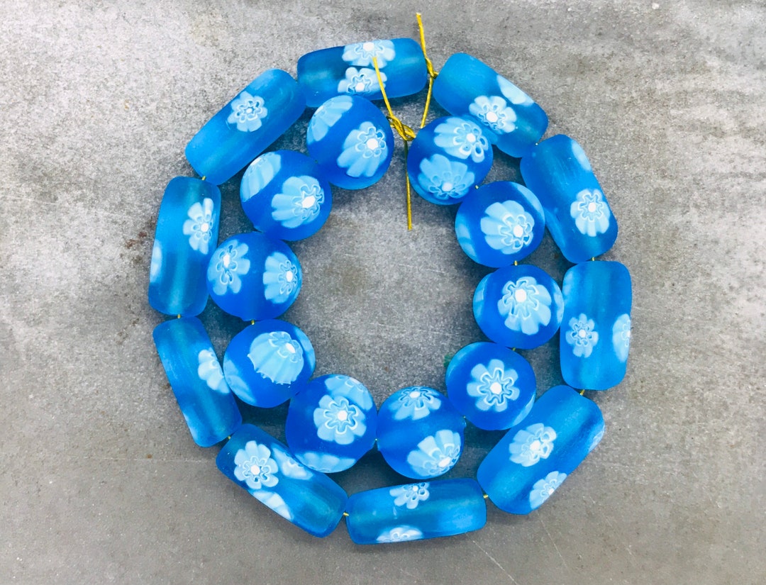 10 Vintage Millefiori Beads, Venetian Beads, Murano Glass Beads ...