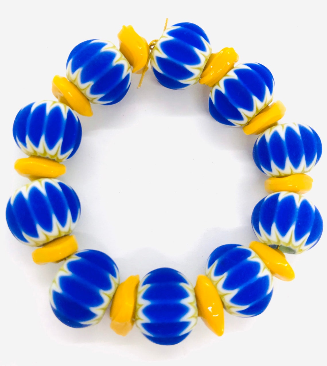 Rare old chevron bead vintage Murano glass bead from an old | Etsy