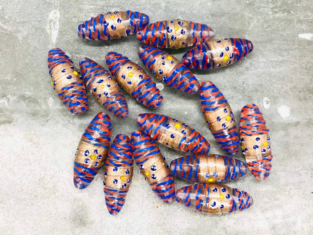 2 Collectible Vintage Murano Fancy Beads, Vintage Murano Glass Beads ...