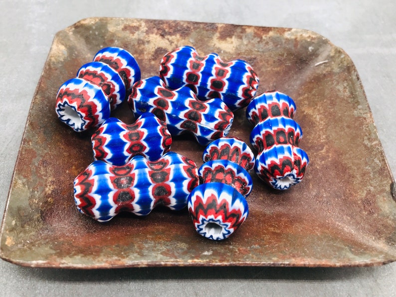 Rare Large Indian Chevron Bead, Vintage Chevron Bead, Rare Indian ...