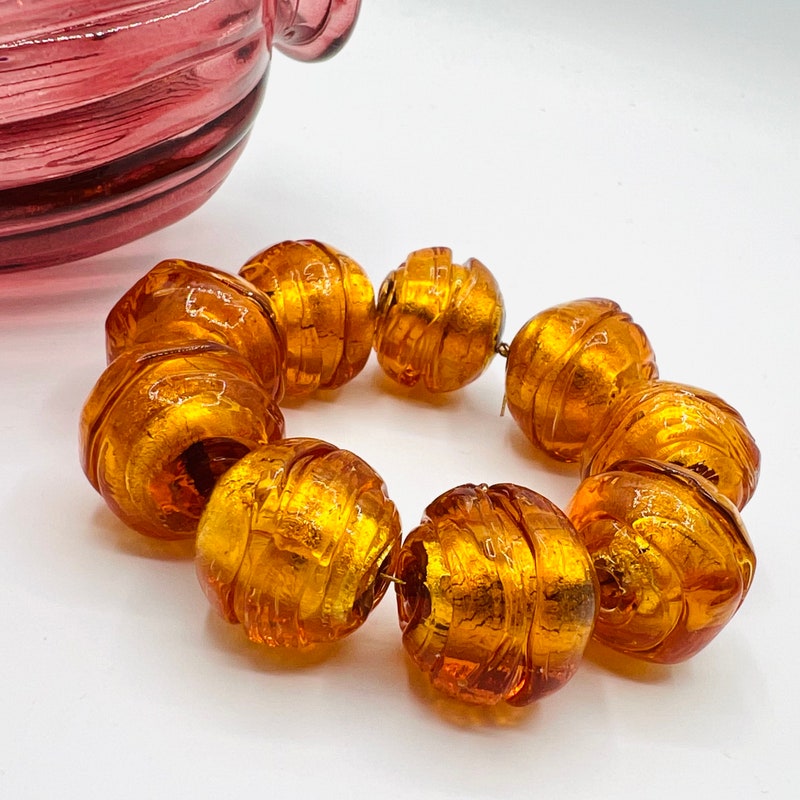 Gold Glass Beads - Etsy