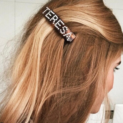 Personalised Custom Word Name Diamante Rhinestone Hair Clip - Etsy