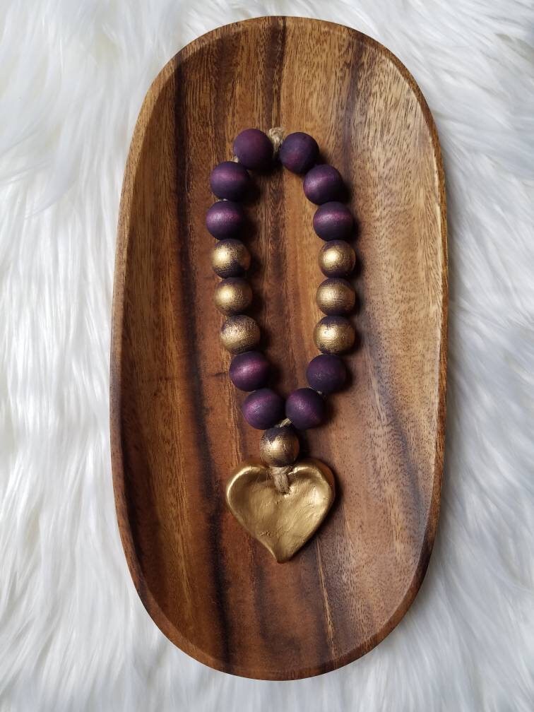 Small Blessing Beads, Wooden Blessing Beads, Heart Decor, Home Jewelry ...