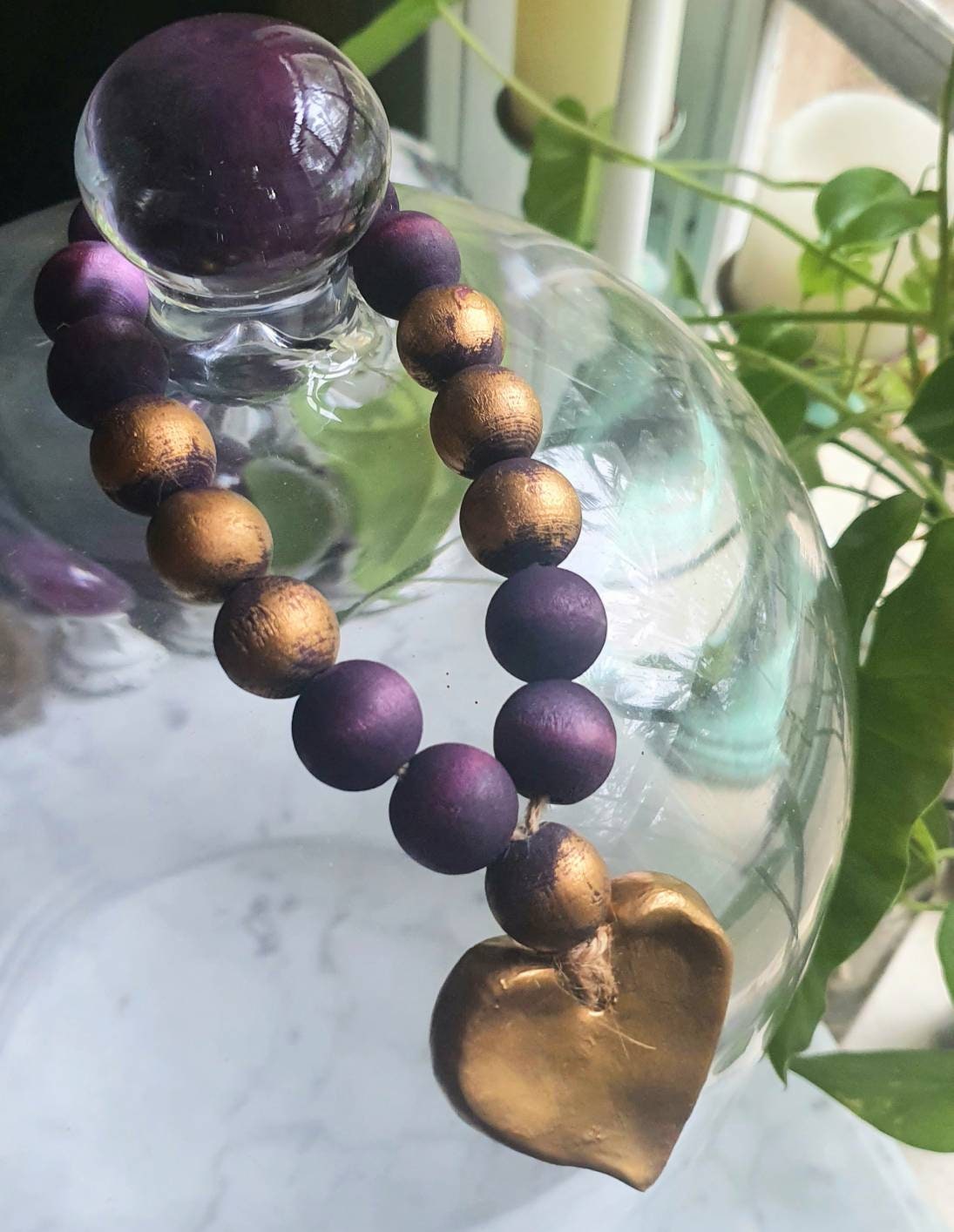 Small Blessing Beads, Wooden Blessing Beads, Heart Decor, Home Jewelry ...