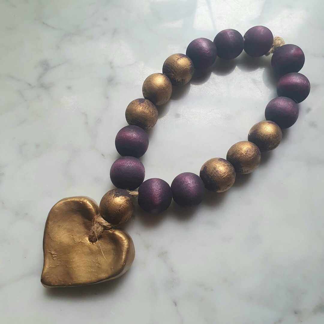 Small Blessing Beads, Wooden Blessing Beads, Heart Decor, Home Jewelry ...