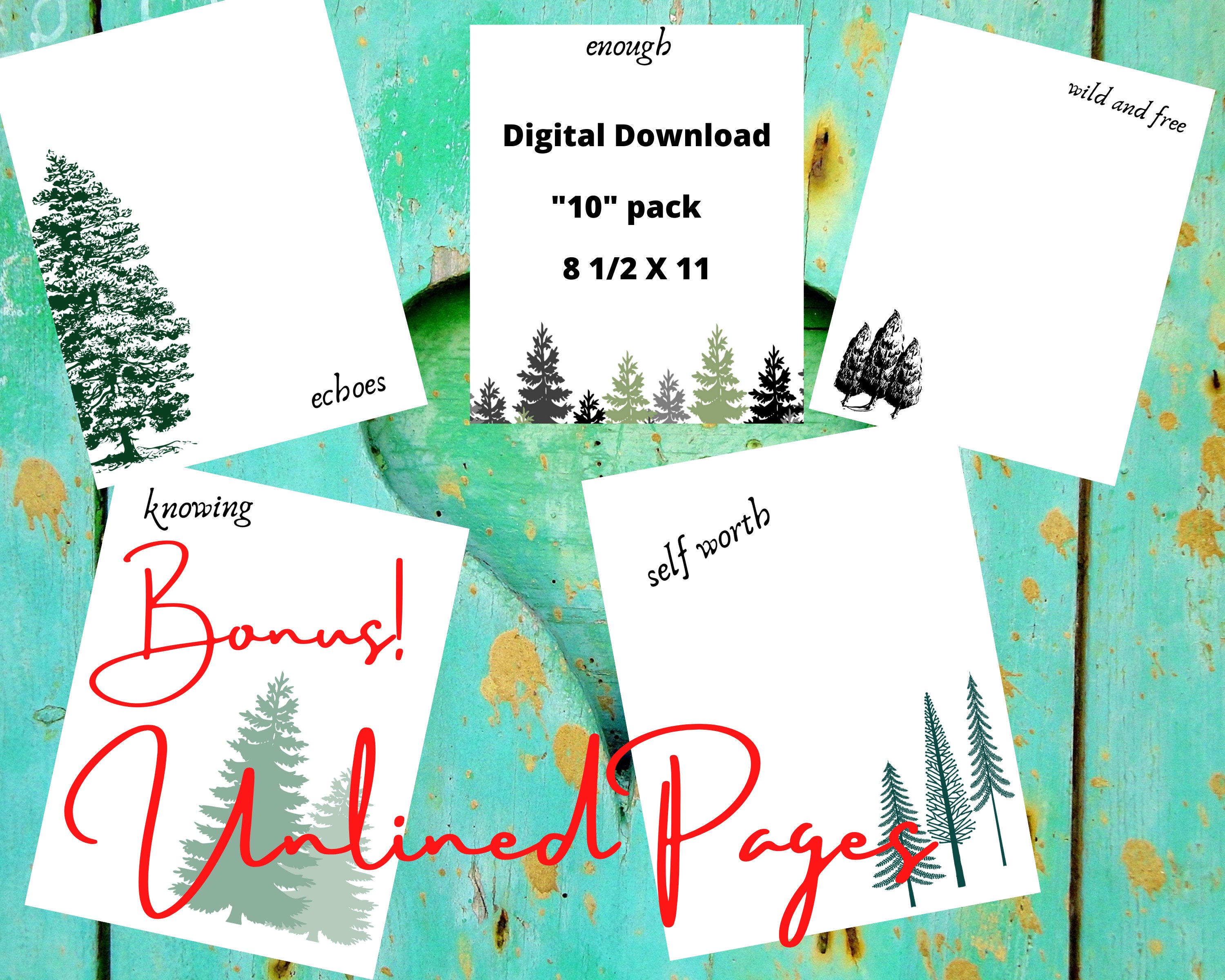 Under the Trees Lined Journal Pages - Printable Download - Etsy