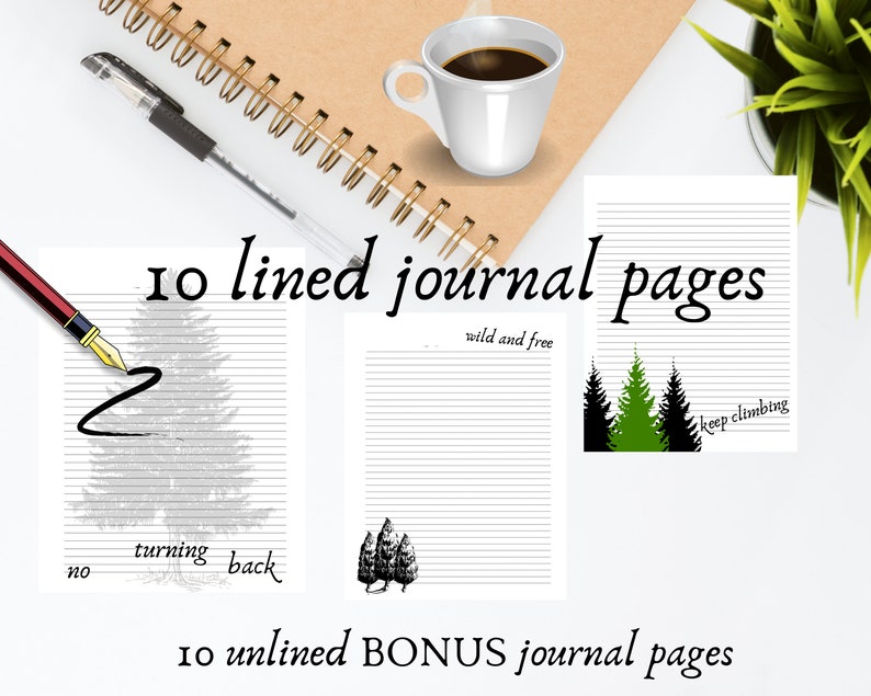 Under the Trees Lined Journal Pages - Printable Download - Etsy