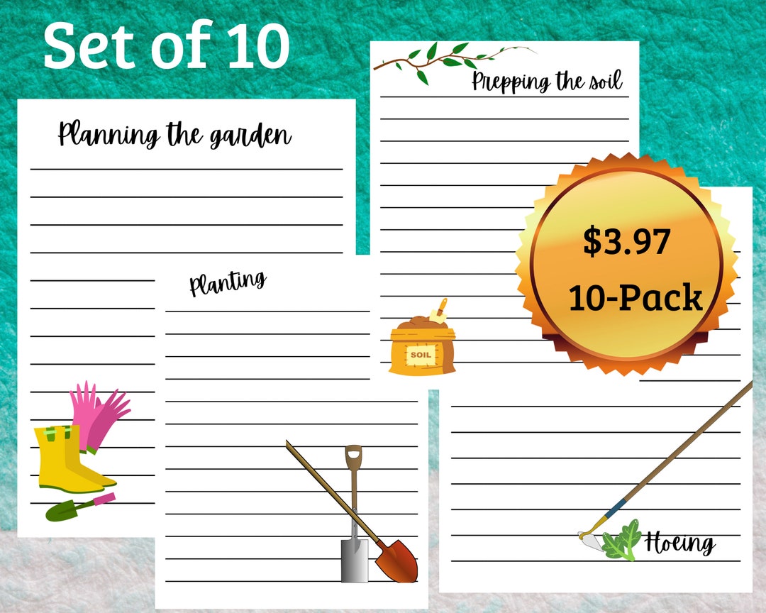 Gardening Tools Printable Journal Pages 8.5 X 11 Inches - Etsy