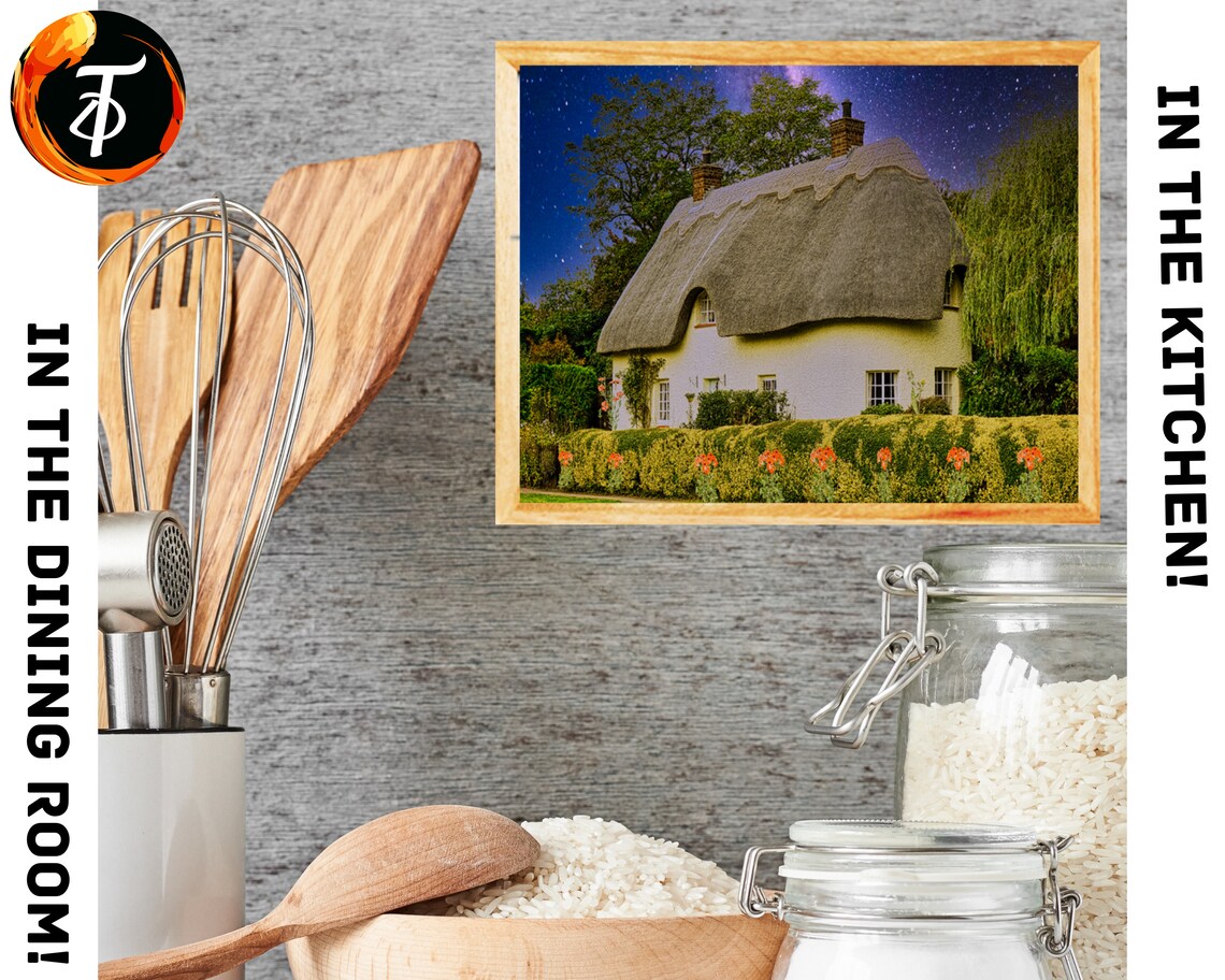 Cottage Core Inspired Day & Night Cottage Digital Art Print 8X10 and ...