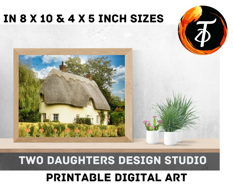 Cottage Core Inspired Day & Night Cottage Digital Art Print 8X10 and ...