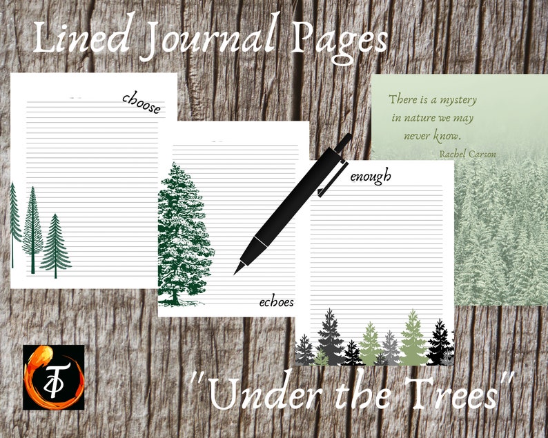 Under the Trees Lined Journal Pages - Printable Download - Etsy