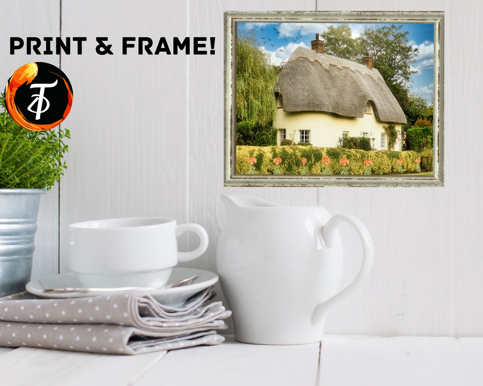 Cottage Core Inspired Day & Night Cottage Digital Art Print 8X10 and ...