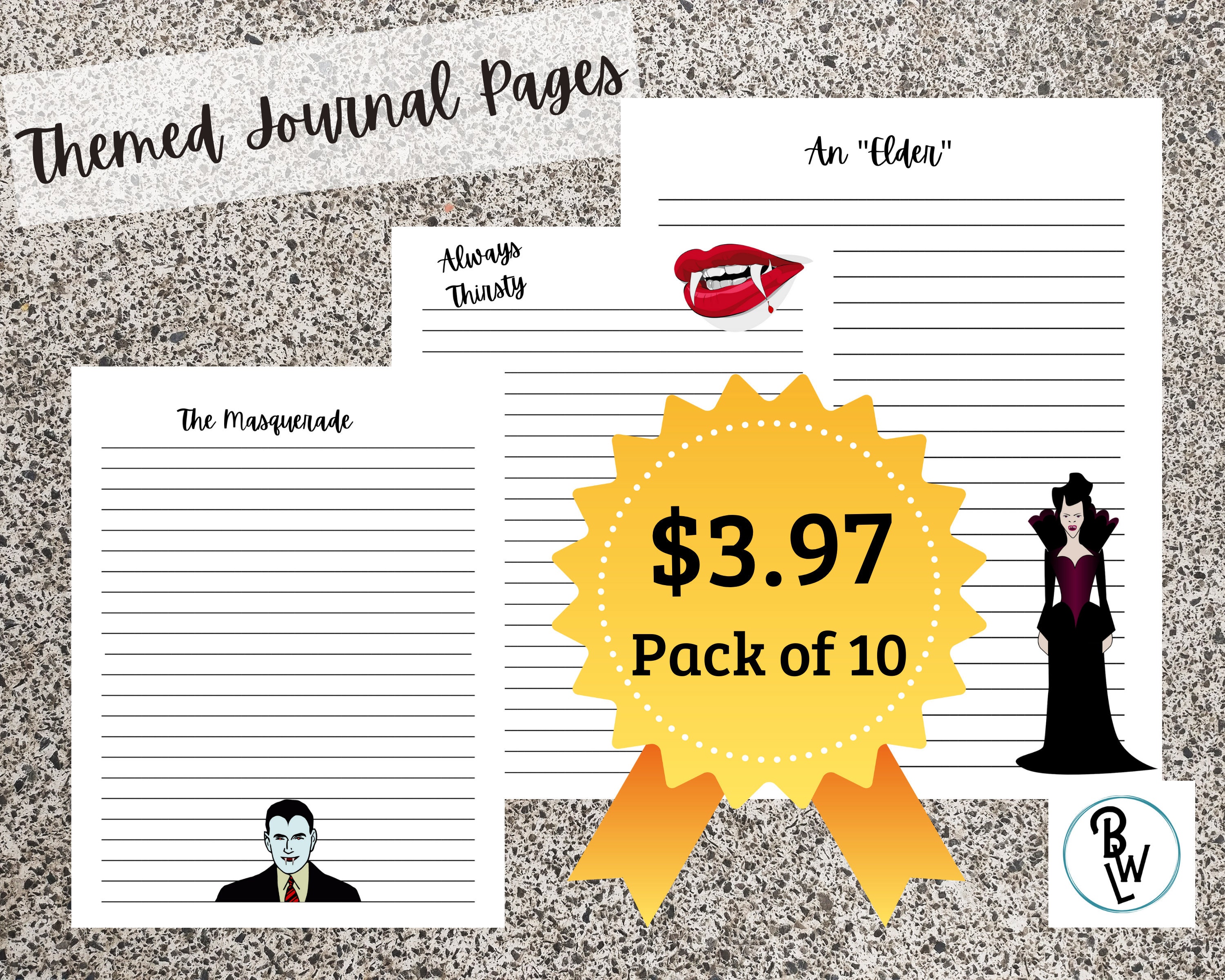 The Vampire Diary and Journal Pages - Find the Inner Monster 8.5 X 11 ...