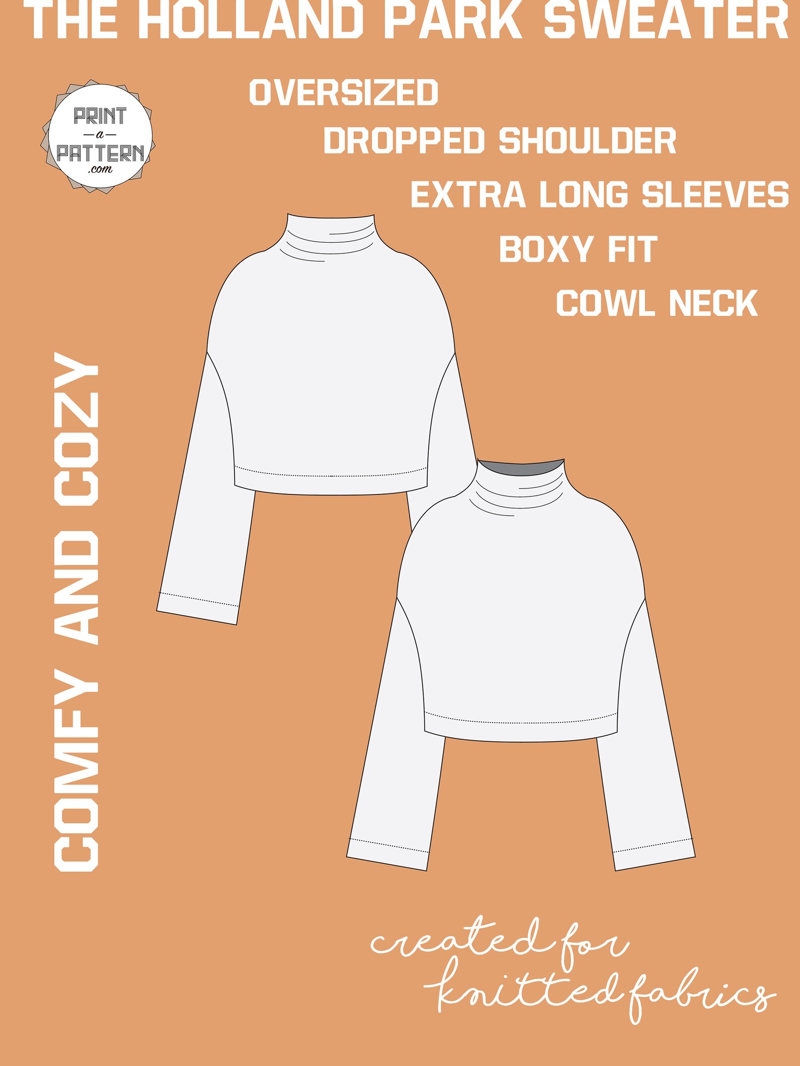 Oversized Sweater Pdf Sewing Pattern / Ladies Womens for - Etsy