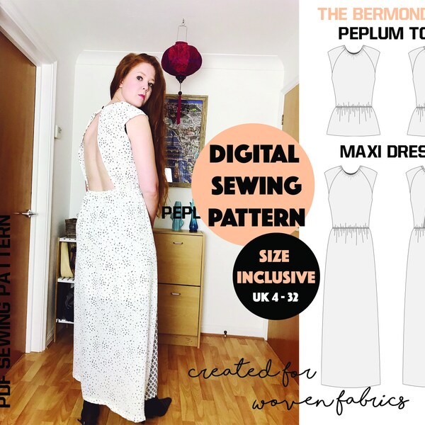 Lace up Back Dress Pattern - Etsy