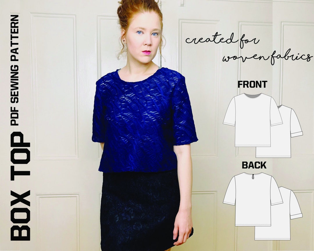 Box Top Pdf Sewing Pattern / New Size Range XS to 4X Full - Etsy