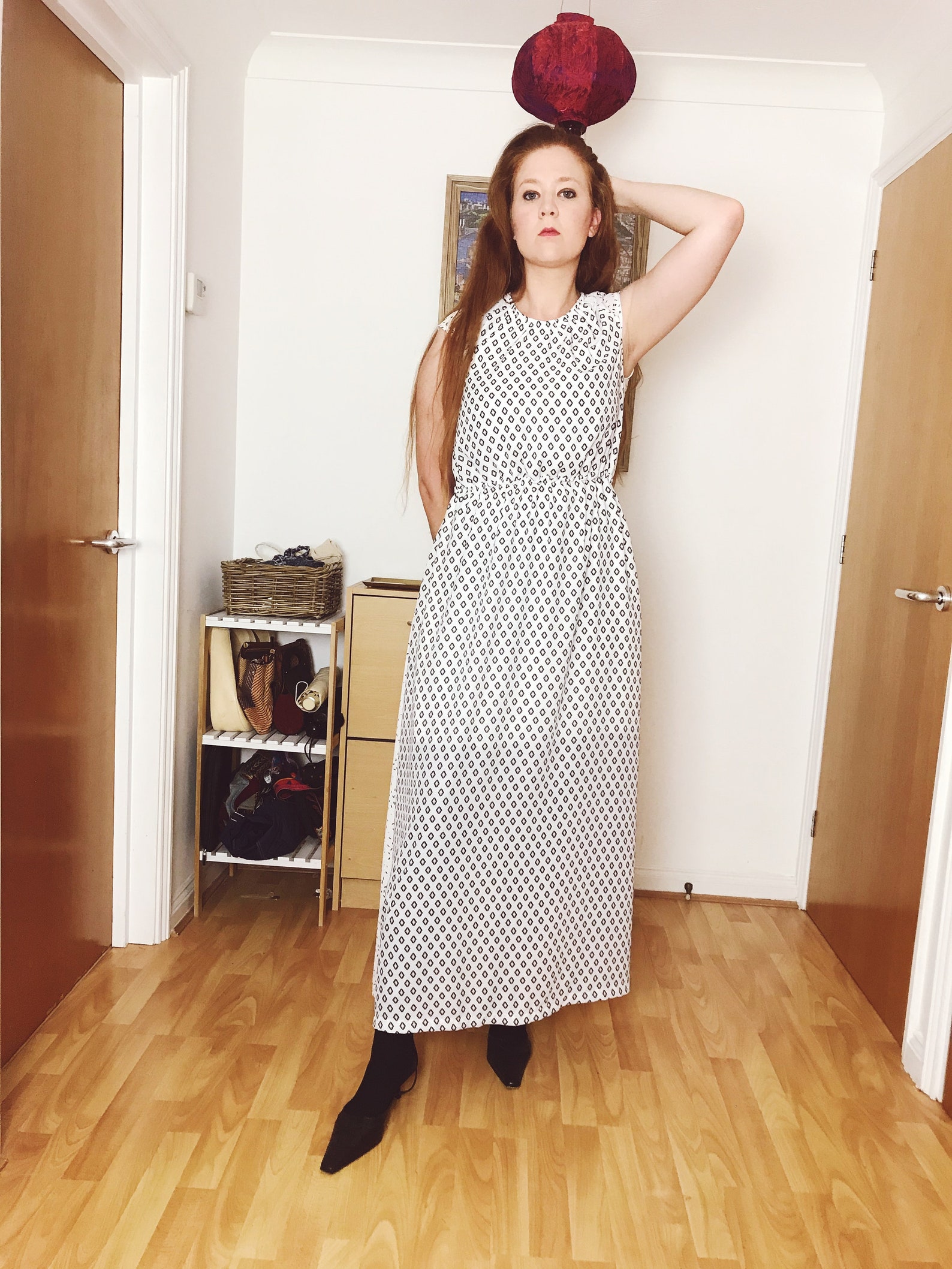 Gathered Neck Sleeveless Maxi Dress Peplum Top With an Open Back : Pdf ...