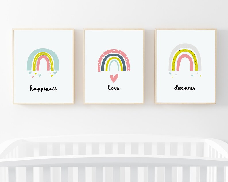 Rainbow Print, Rainbow Wall Art, Colorful Nursery Wall Art Prints, Baby ...