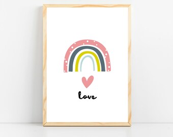 Rainbow Print Nursery Decor for Baby Girl Nursery Wall Art | Etsy