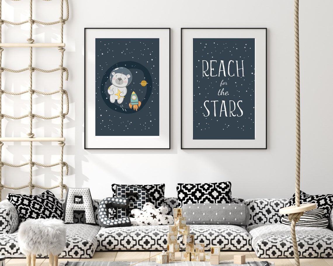Space Nursery Wall Art. Space Themed Nursery. Space Nursery | Etsy