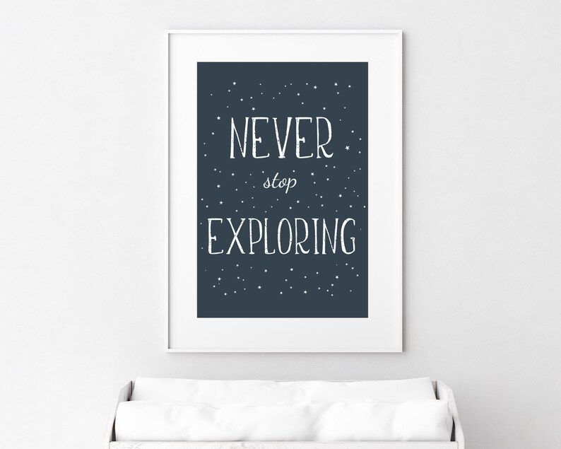 Space Themed Nursery Print Never Stop Exploring Wall Art - Etsy