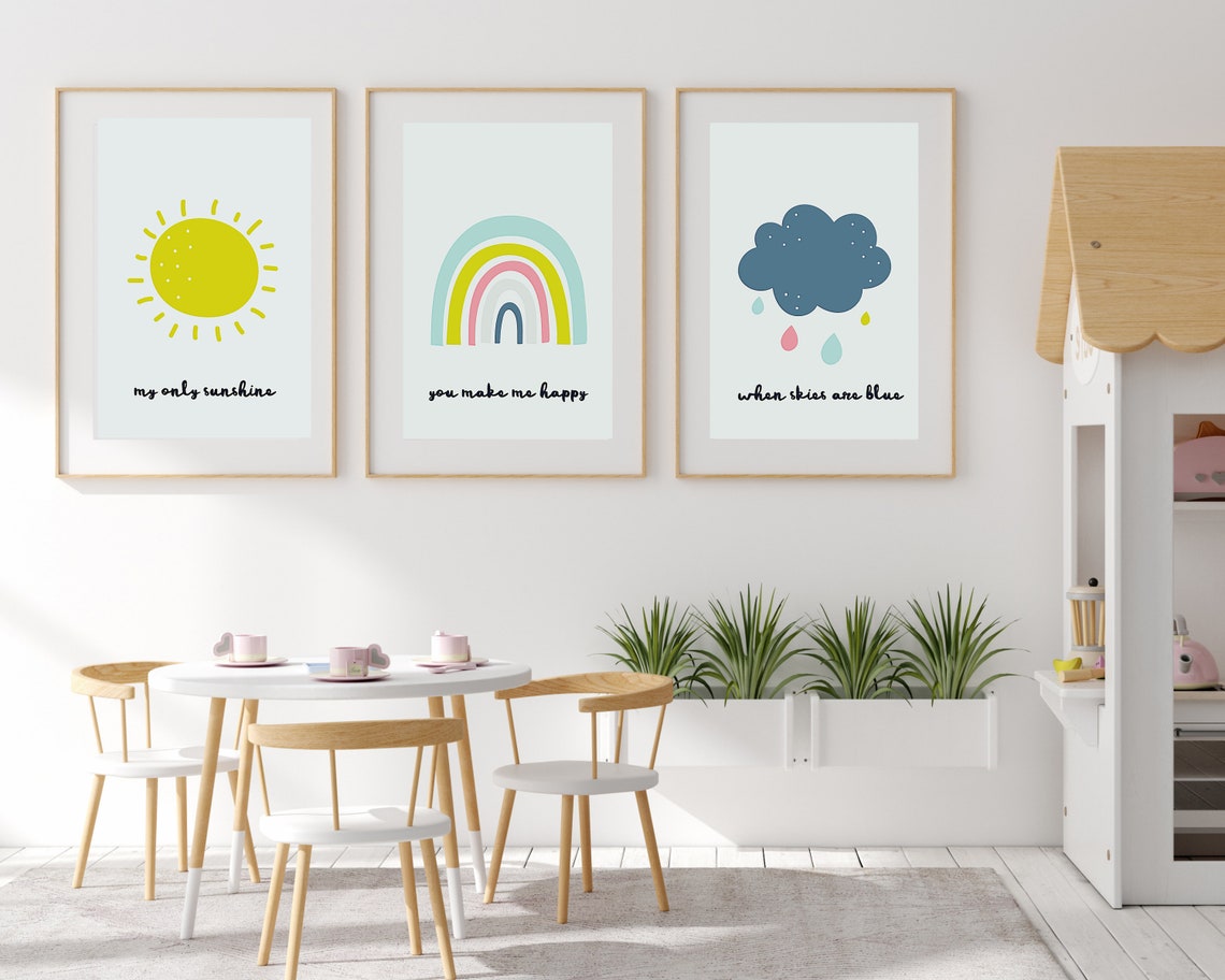 Rainbow Print Nursery Decor for Baby Girl Nursery Wall Art | Etsy