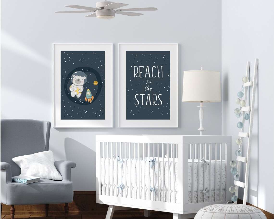 Space Nursery Wall Art. Space Themed Nursery. Space Nursery | Etsy