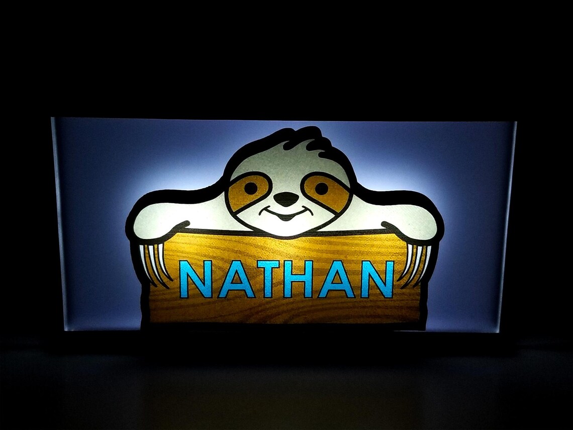 Sloth Light Custom Night Light Sloth Room Decor Animal - Etsy