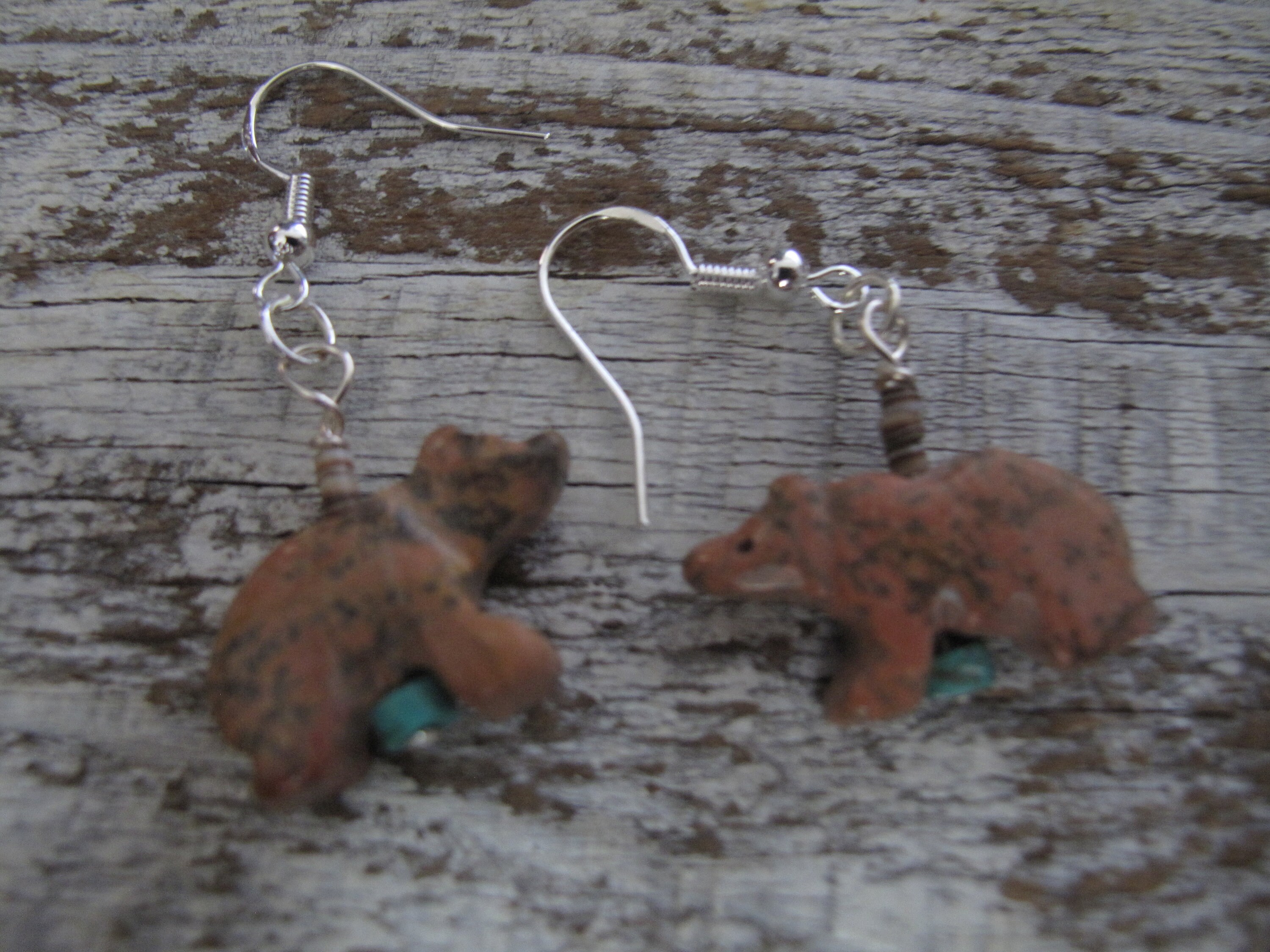 Vintage Early 80's Zuni Bear Fetish Earring Set - Hand Carved! - Etsy