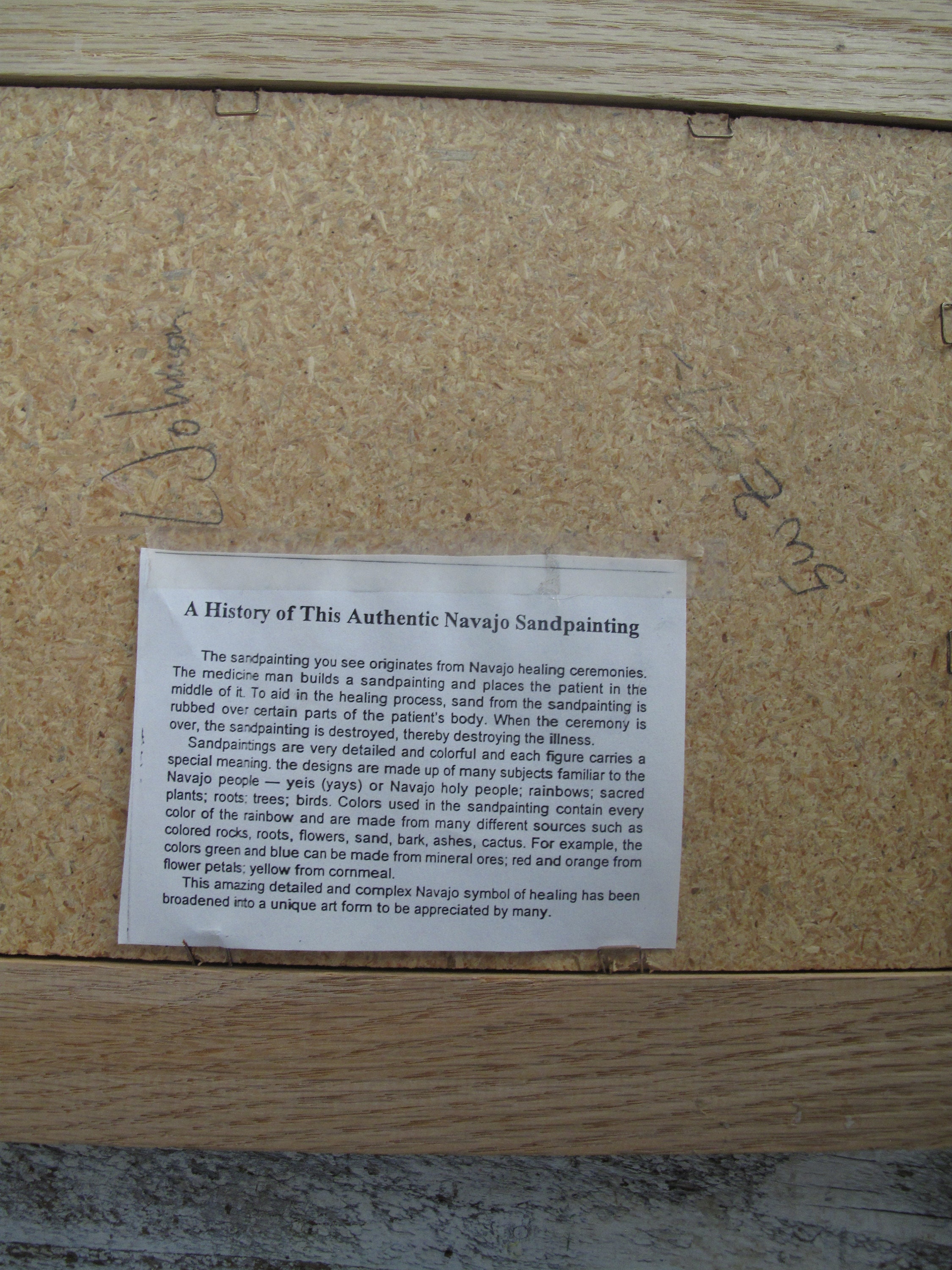 Vintage 1990's 7w X 13l Navajo coyote God Yei Signed by Navajo Artist l ...