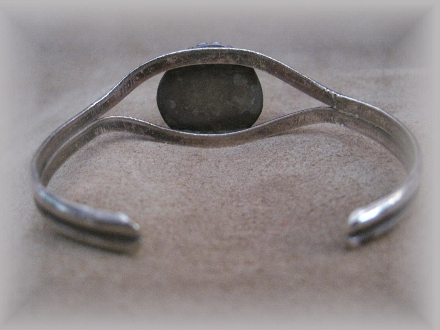 Beautiful Vintage Navajo Single Stone Cuff Bracelet With Stamping and ...