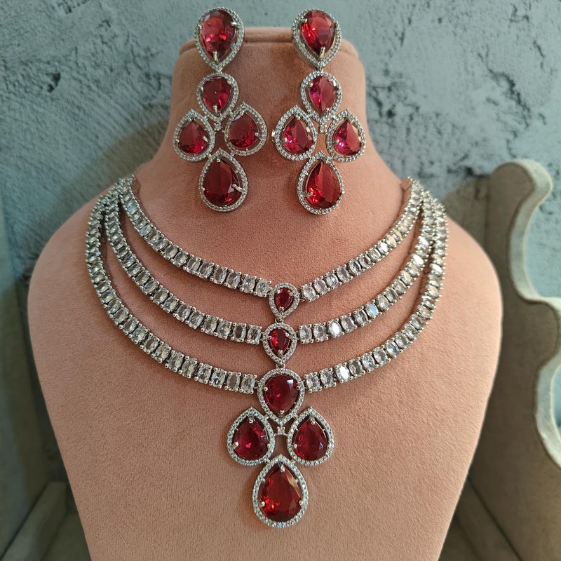 Red Jewelry Set - Etsy