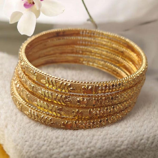 22k Goldplated Bangles - Etsy