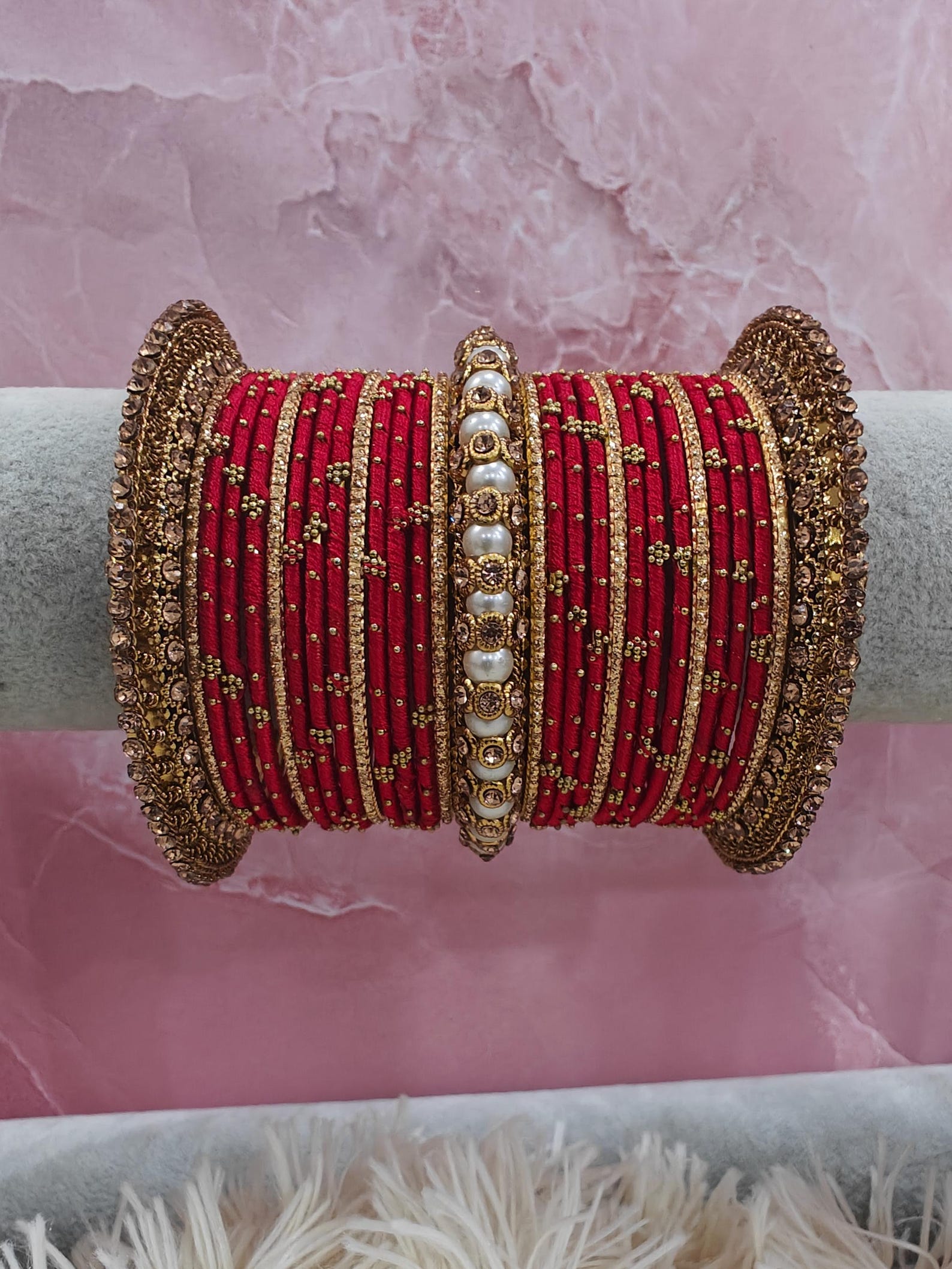 Bridal Silk Thread Indian Bangle Set, Pacheli Bangle Kada, Indian ...