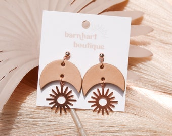 Rose Gold Sunburst Earrings - Etsy