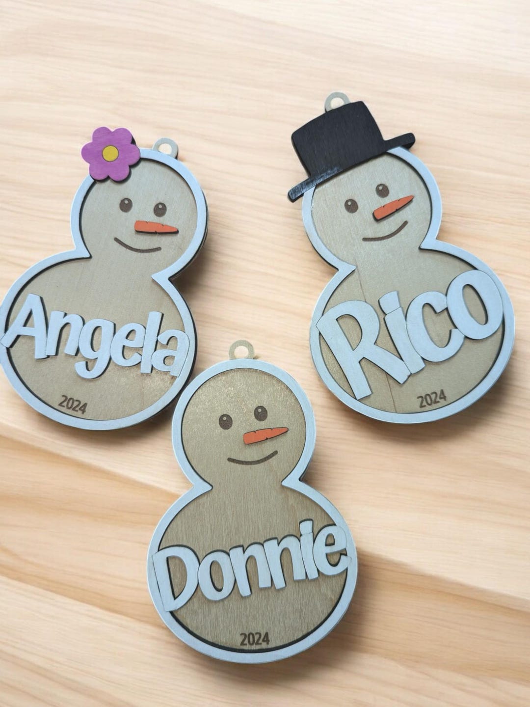 Personalized Snowman Ornament, Personalized Snowman Ornament With ...