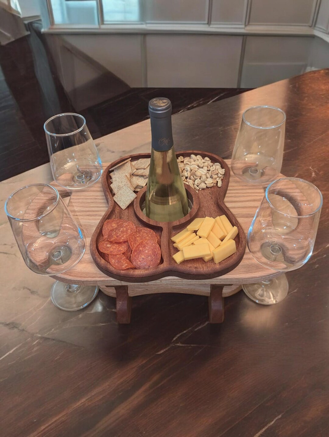 Portable Wine Table, Wooden Portable Wine Table, Bed Tray, Picnic Table ...