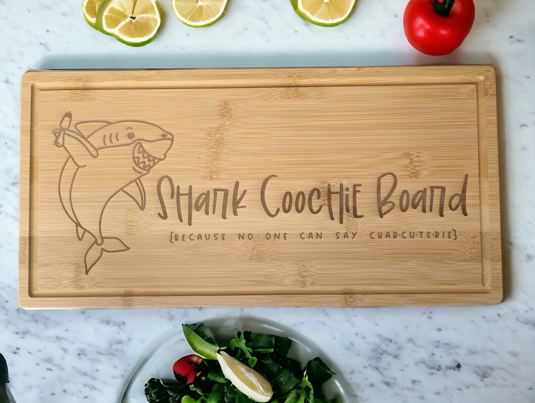 Shark Coochie Board Engraved Bamboo Charcuterie Cutting Board - Etsy